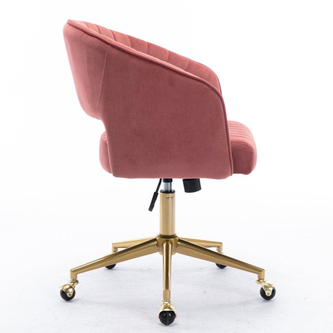 Acerra Velvet Swivel Home Office Chair -Rose