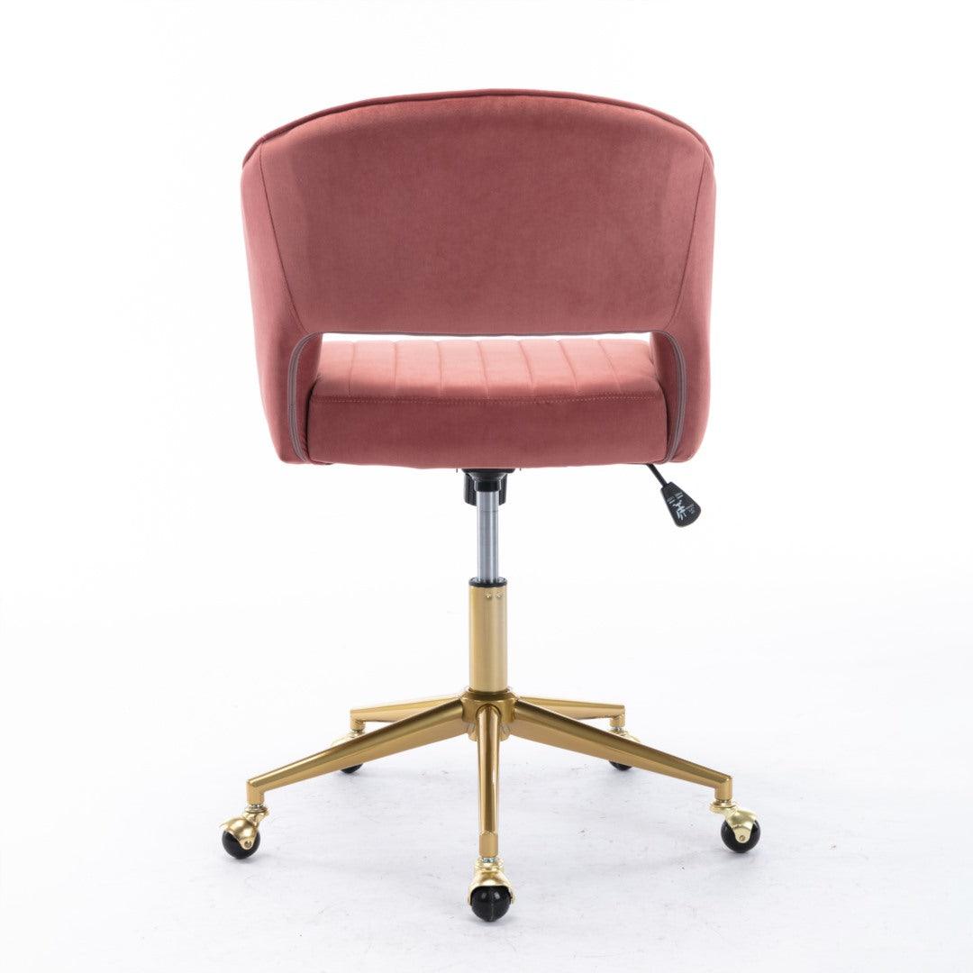 Acerra Velvet Swivel Home Office Chair -Rose