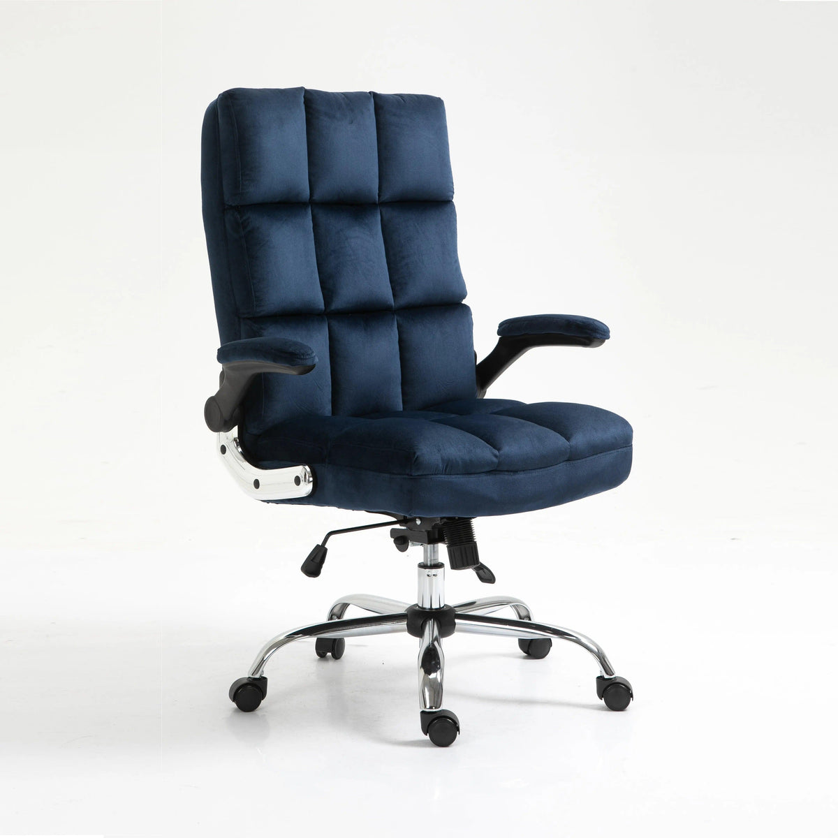 Aria Velvet Home Office Chair-Blue - Odin Furniture